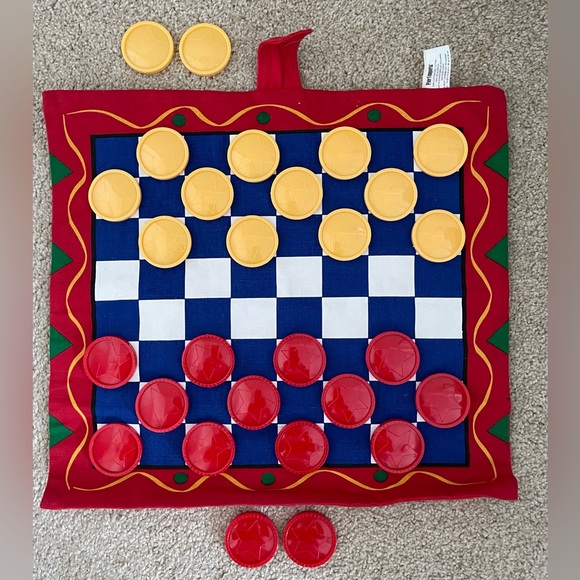 Pier 1 | Toys | Vintage Pier Imports Cloth Roll Up Kids Travel Checkers ...